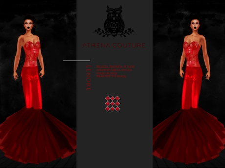 Second Life Marketplace - Athena Couture Lenore [Vampire Kiss] Wear to ...